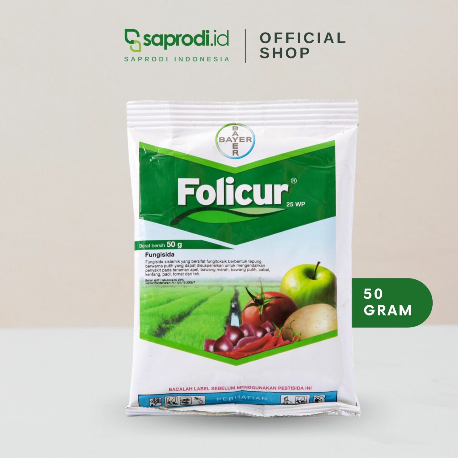 Bayer - FOLICUR 25WP Fungisida Sistemik - 50 gram – Saprodi Indonesia
