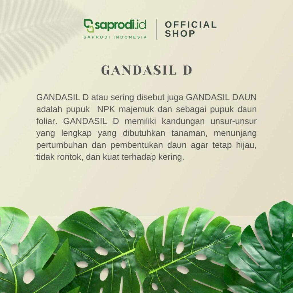 Kalatham - GANDASIL D Pupuk Daun Lengkap - 100 gram – Saprodi Indonesia