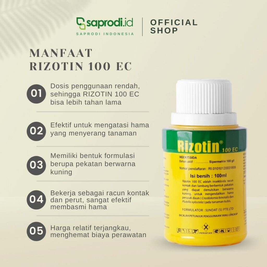 Uni Agro - RIZOTIN 100EC Insektisida Racun Sistemik, Kontak dan Lambung ...