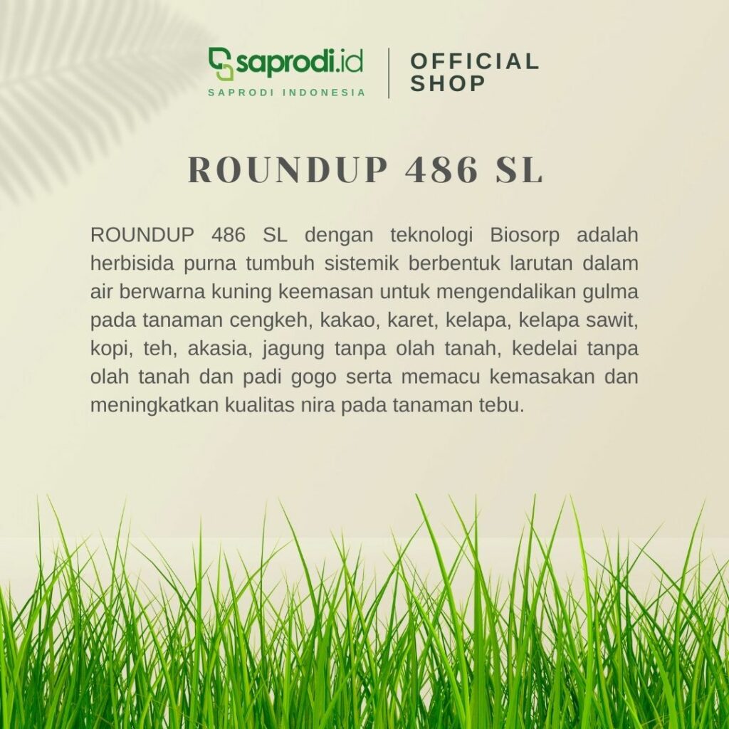 Monsanto - ROUNDUP 486SL Herbisida Purna Tumbuh - 1 liter – Saprodi ...